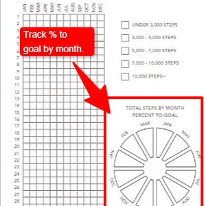 Step Tracker Yearly Letter + A5 Journal Pages Fitness Steps Printable ...