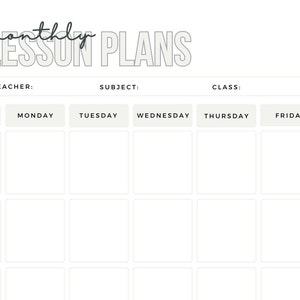 Lesson Plan Templates Daily Weekly & Monthly Planner Printable Digital ...