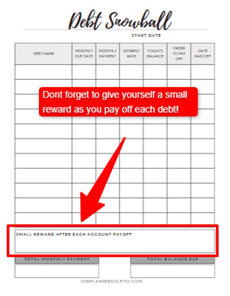 Debt Payoff Tracker Template Printable + Digital Budget Debt Free ...