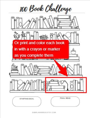 100 Book Challenge 8x11 Reading Challenge Printable & Goodnotes School ...