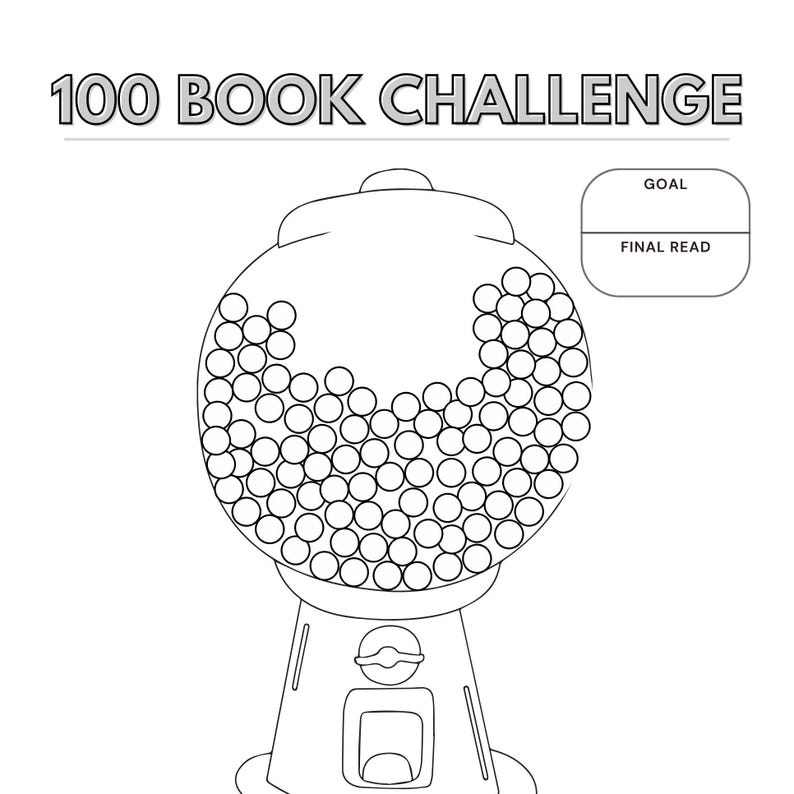 100 Book Challenge 2026 Gumball US Letter Reading Challenge Printable ...