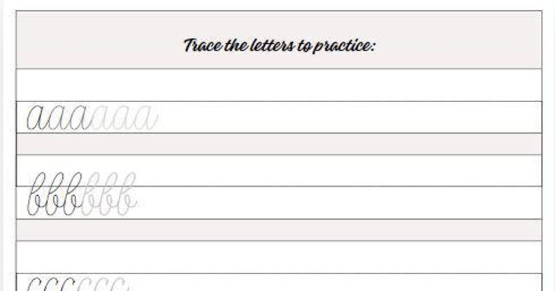 Cursive Writing Templates Planner Printable Digital Homeschool Teacher ...
