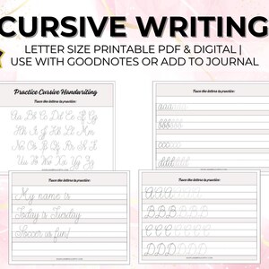 Cursive Writing Templates Printable Digital Download Homeschool Teacher ...