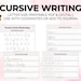 Cursive Writing Templates Printable Digital Download Homeschool Teacher ...
