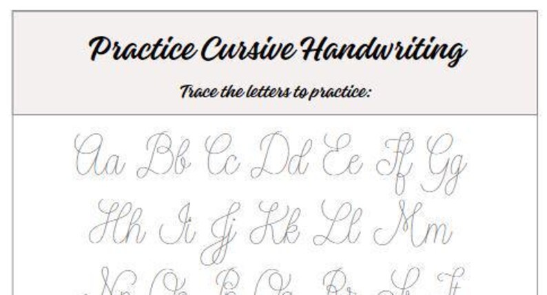 Cursive Writing Templates Planner Printable Digital Homeschool Teacher ...