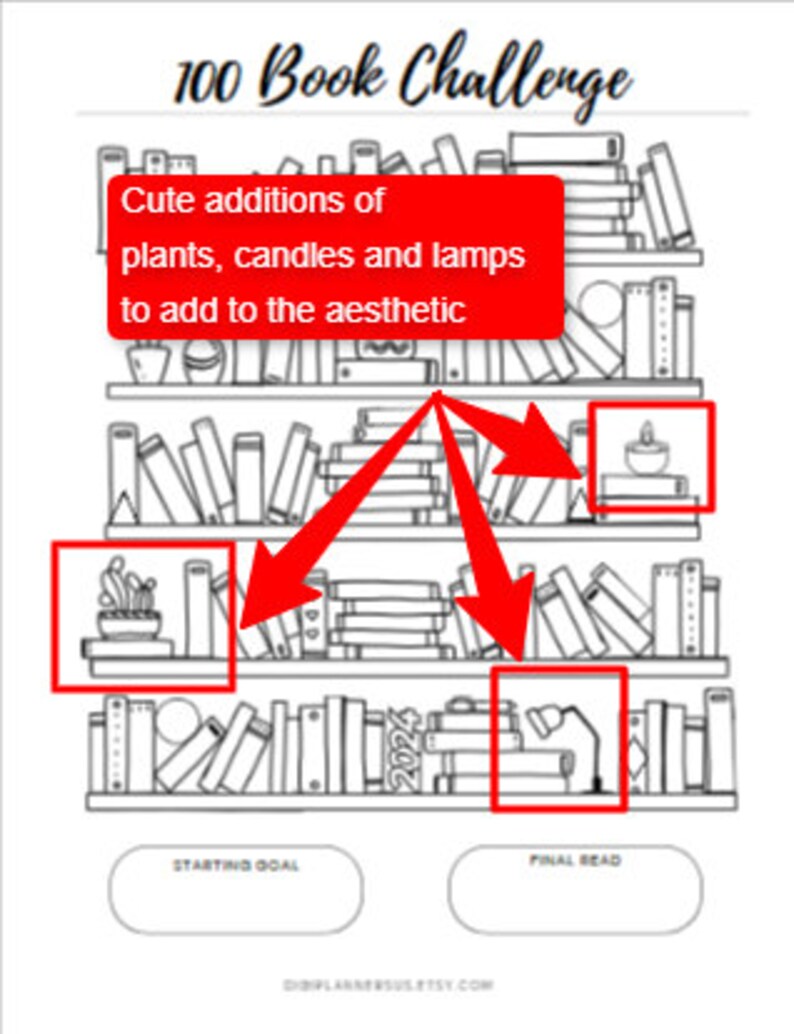 100 Book Challenge 8x11 Reading Challenge Printable & Goodnotes School ...