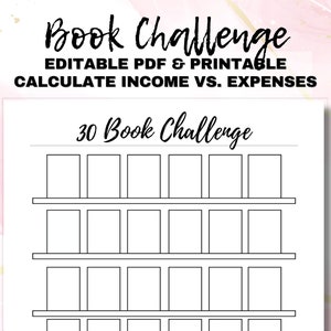 30 Book TBR Reading Challenge Printable & Edit With Goodnotes to Be ...