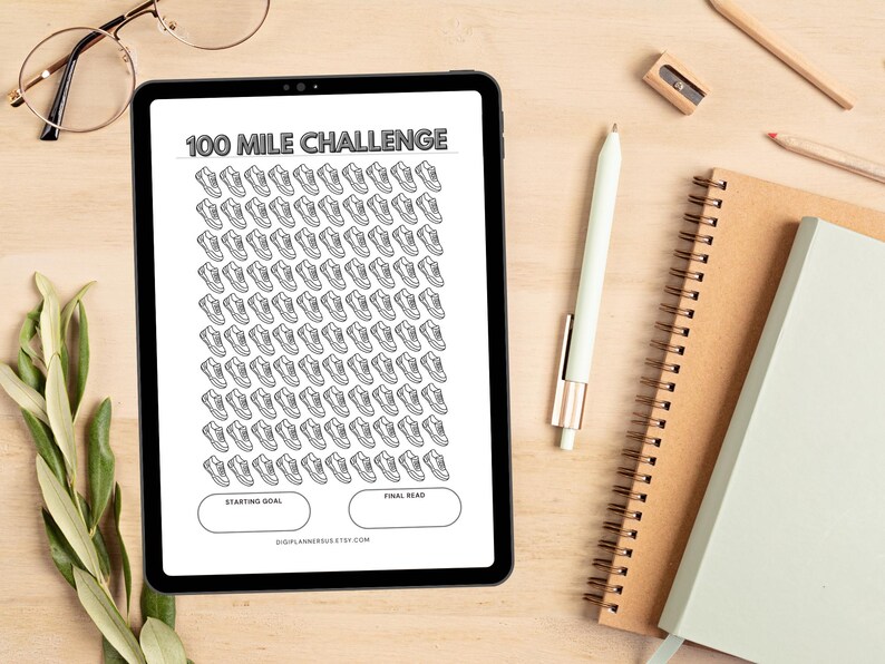 100 Mile Run Tracker Fitness Challenge Letter + A5 Printable and ...