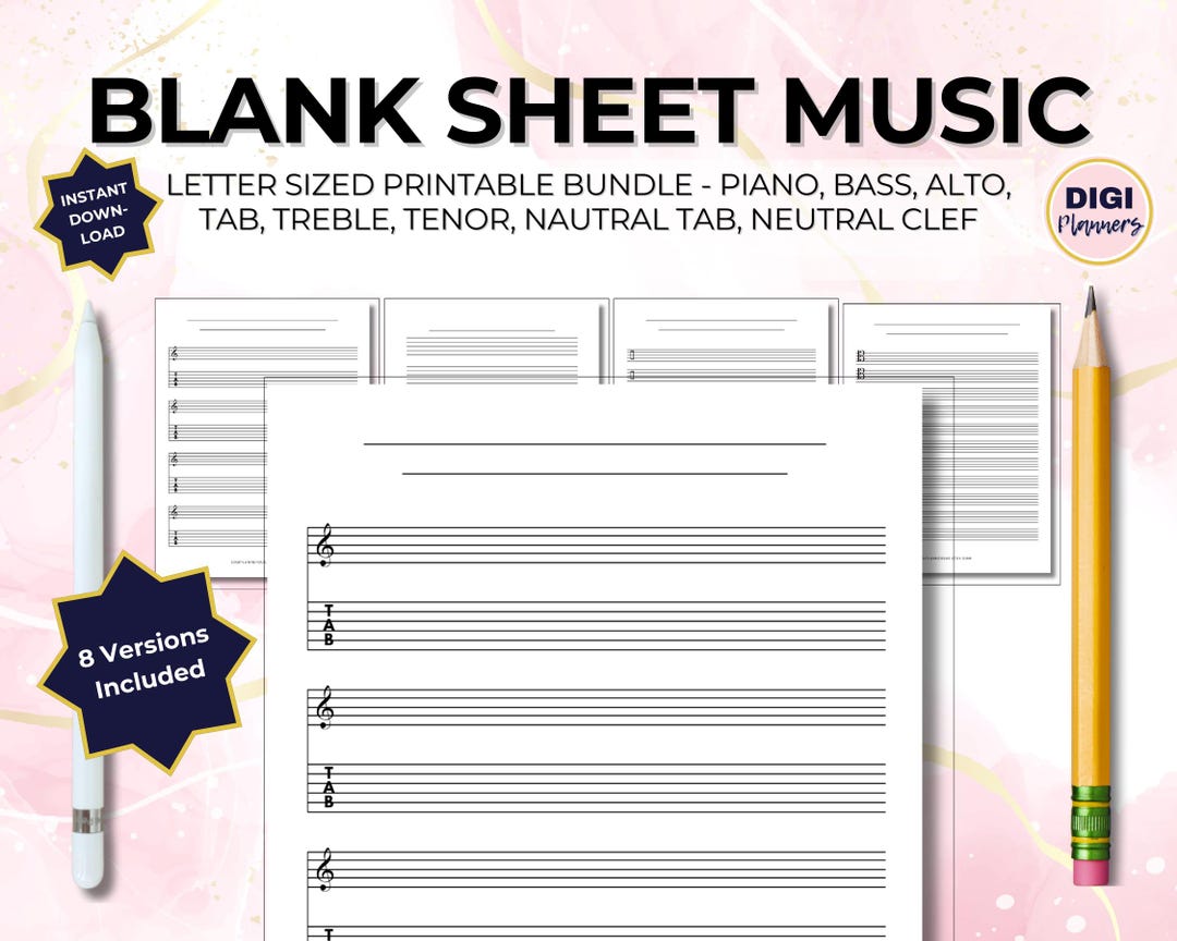 Sheet Music Bundle Printable • Digital Music Score PDF Collection for ...