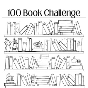 100 Book Challenge 8x11 Reading Challenge Printable & Digital School ...
