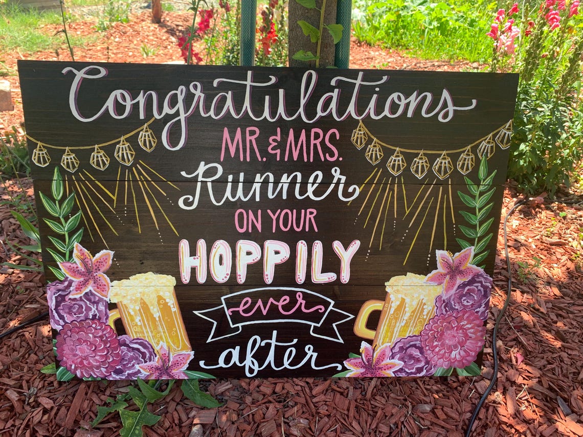 Custom Hand-painted Wedding Sign - Personalized Wedding Decor - Fully ...