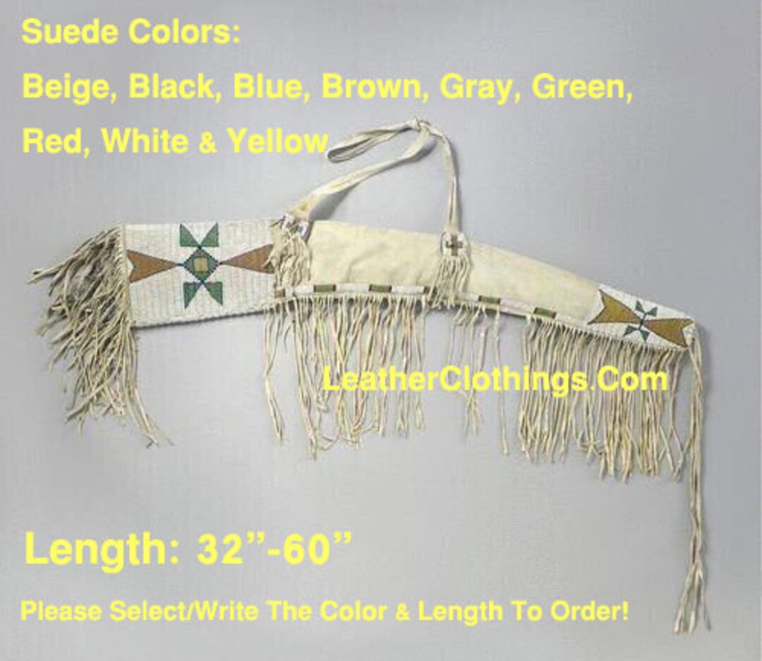 3260 Rifle Scabbard Beaded Gun Cover Native American Indian Sioux Hide ...