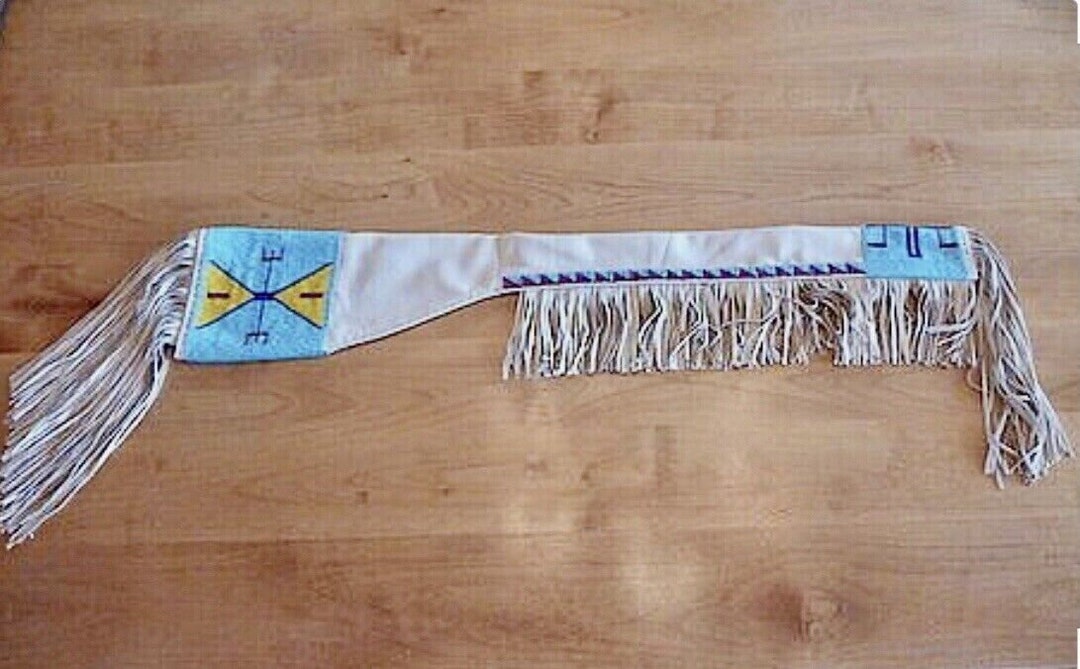 3260 Rifle Scabbard Beaded Gun Cover Native American Indian Sioux Hide ...
