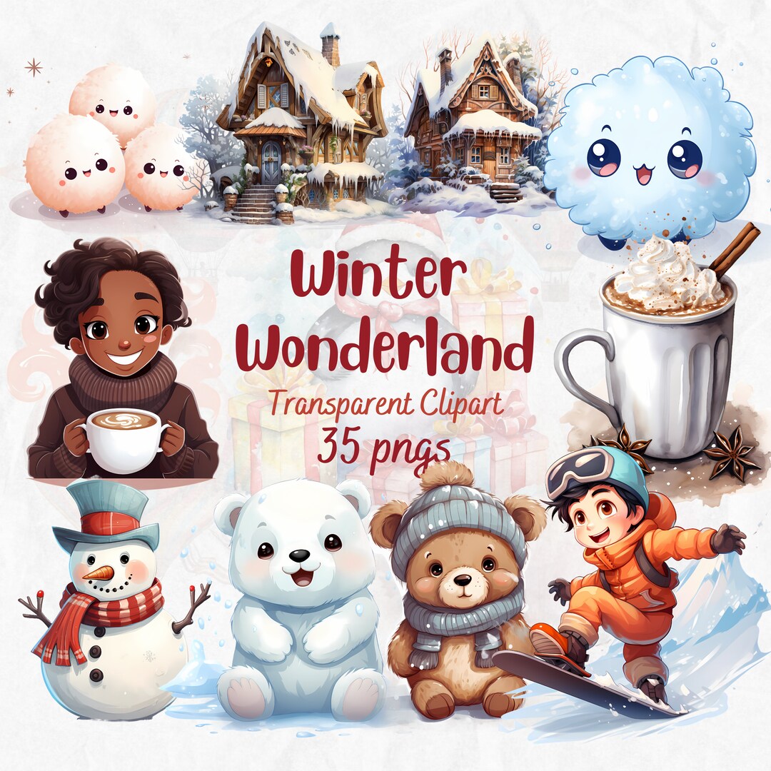 35 Cute Winter Wonderland Clipart Cute Bear Icebear Snowball Couple ...