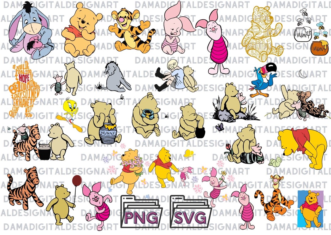 Baby Winnie the Pooh SVG Bundle, Baby Winnie the Pooh PNG, Baby Pooh ...