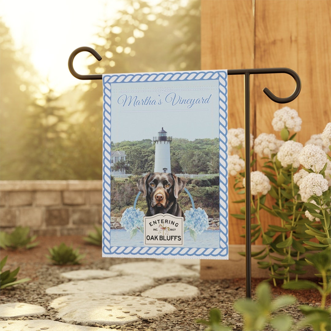 Martha's Vineyard Garden Flag, Cape Cod Flag, Chocolate Lab Flag, Cape ...