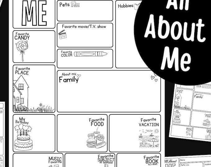All About Me Banner First Day of School Printable Back to School ...