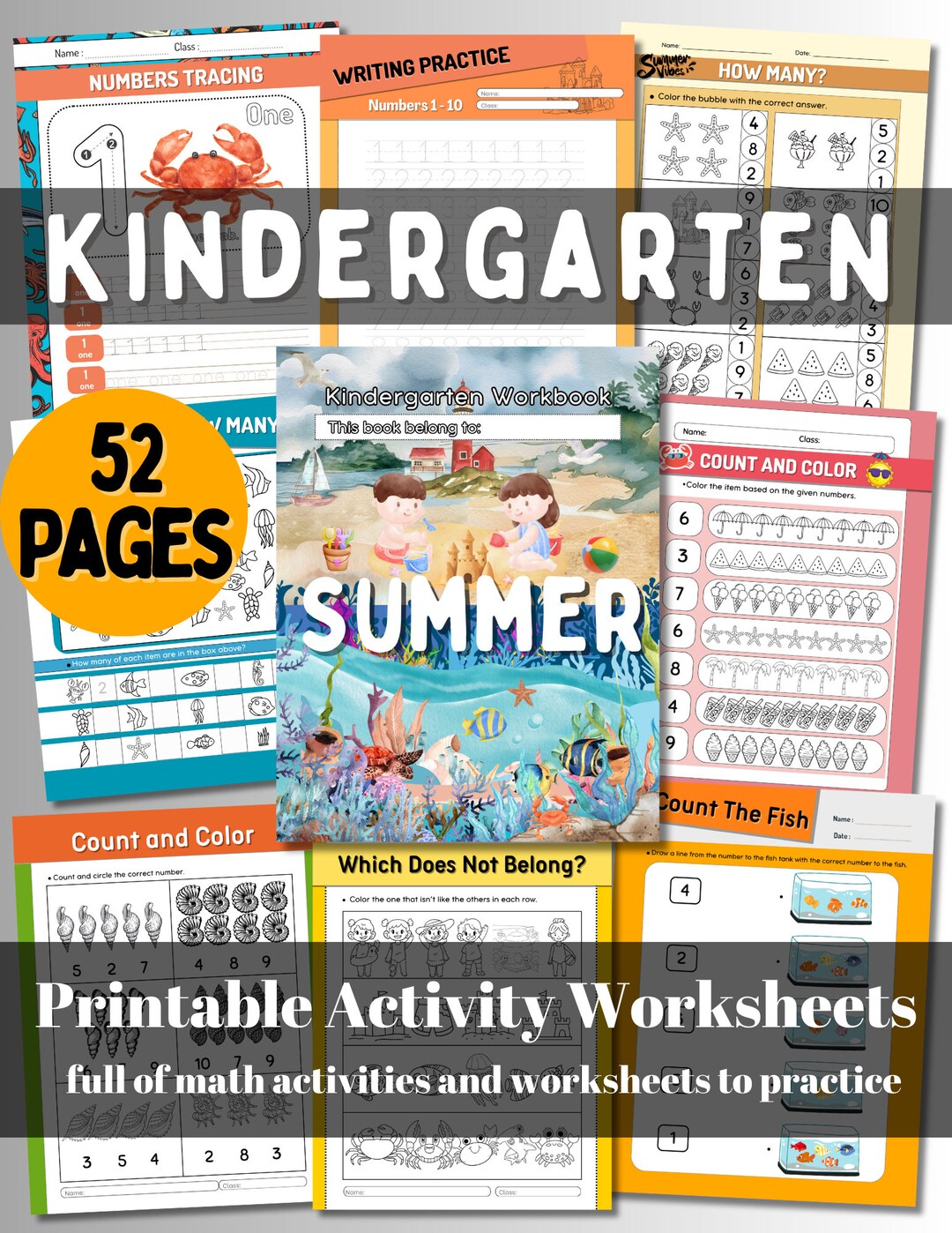 Kindergarten Learning | Summer Fun Kindergarten Workbook and Activity ...