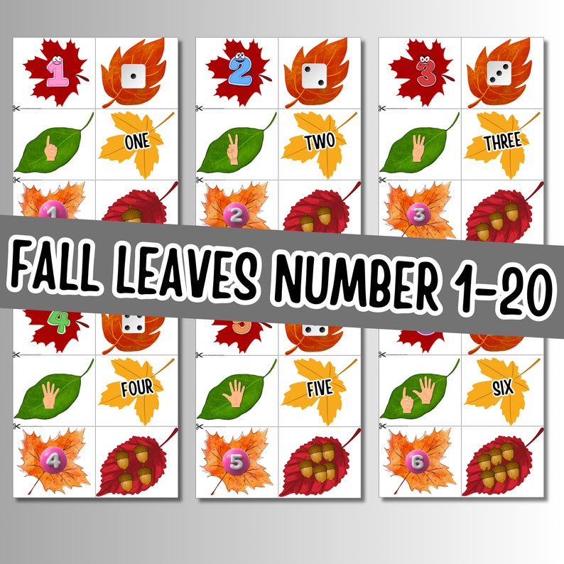 Math Worksheets, Fall Leaves Number Activity 1-20, Beginning Math ...