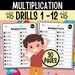 Multiplication Drills 1-12 Worksheets: Math Practice (digital Download ...