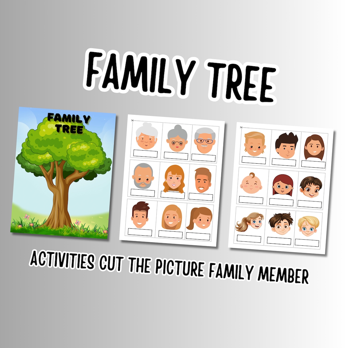 Family Tree Worksheets: Preschool & Kindergarten Activity (PDF) - Etsy