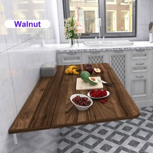 Wall Mount Folding Kitchen Table Small Space Foldable Table - Etsy Canada