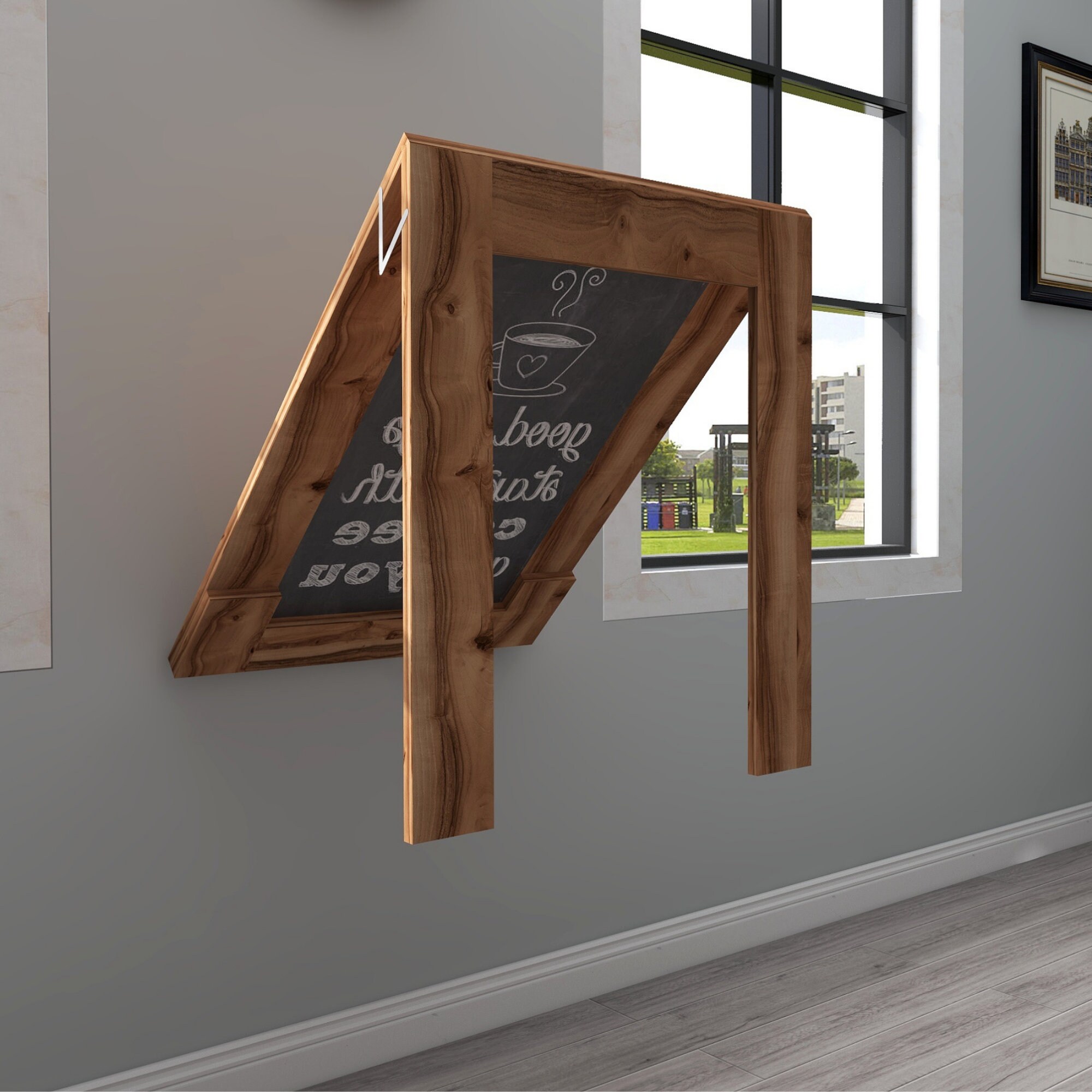Wall Mounted Folding Frame Table, Folding Kitchen Table, Floating ...