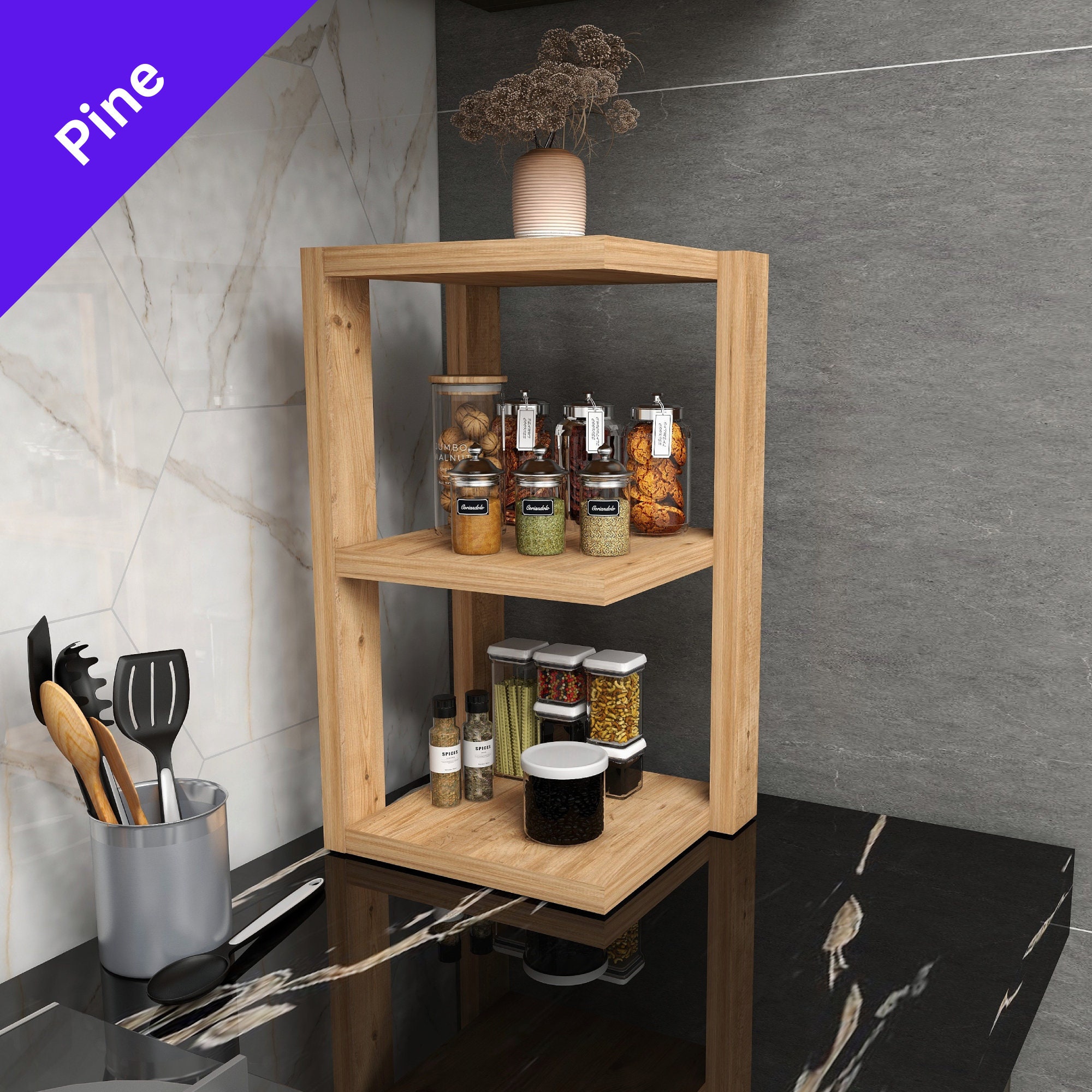 Kitchen Countertop Shelfkitchen Shelf for Spiceskitchen - Etsy