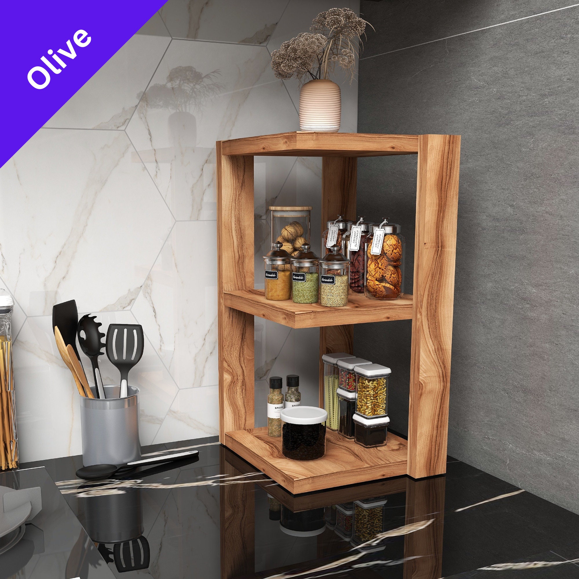 Kitchen Countertop Shelfkitchen Shelf for Spiceskitchen - Etsy