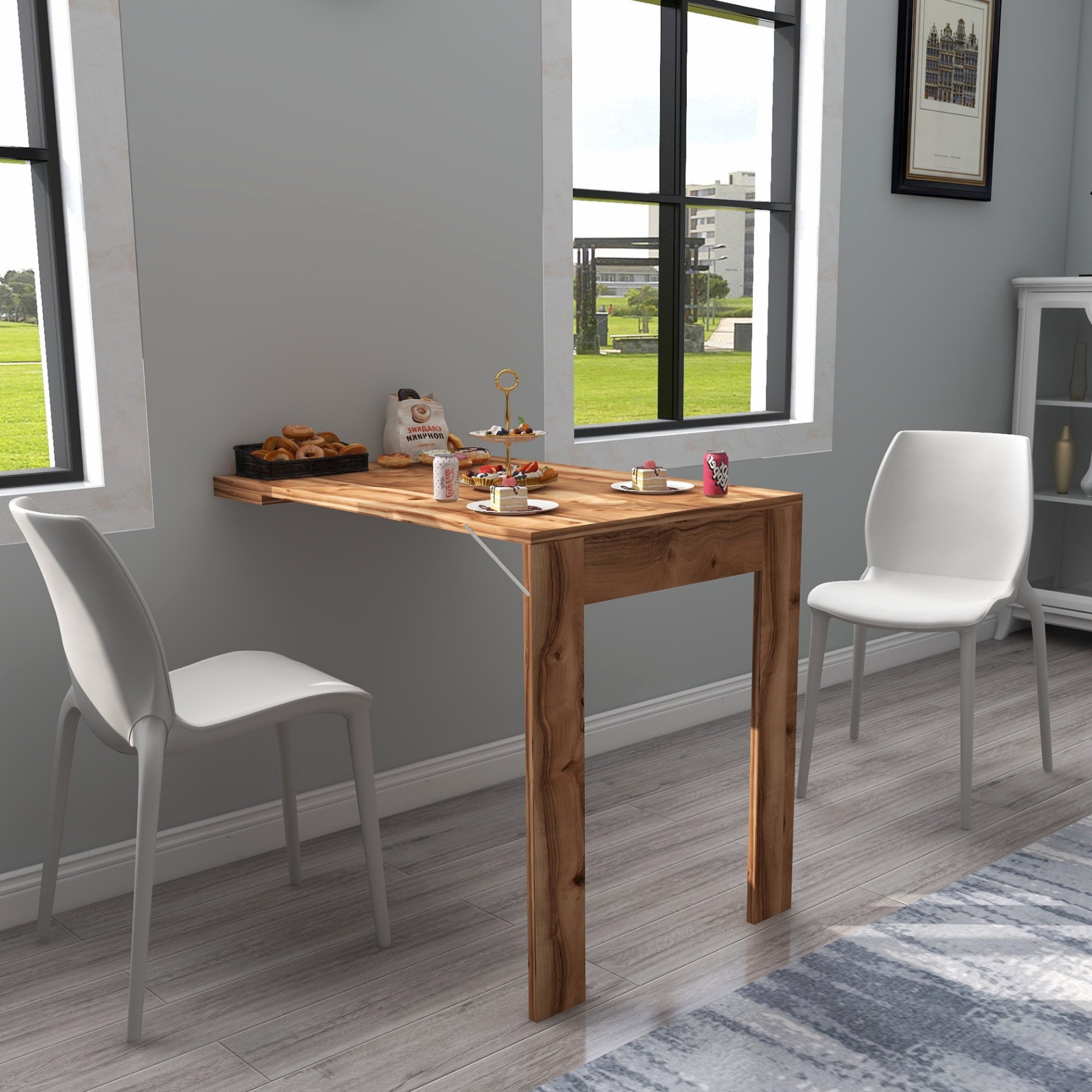 Wall Mounted Folding Frame Table, Folding Kitchen Table, Floating ...