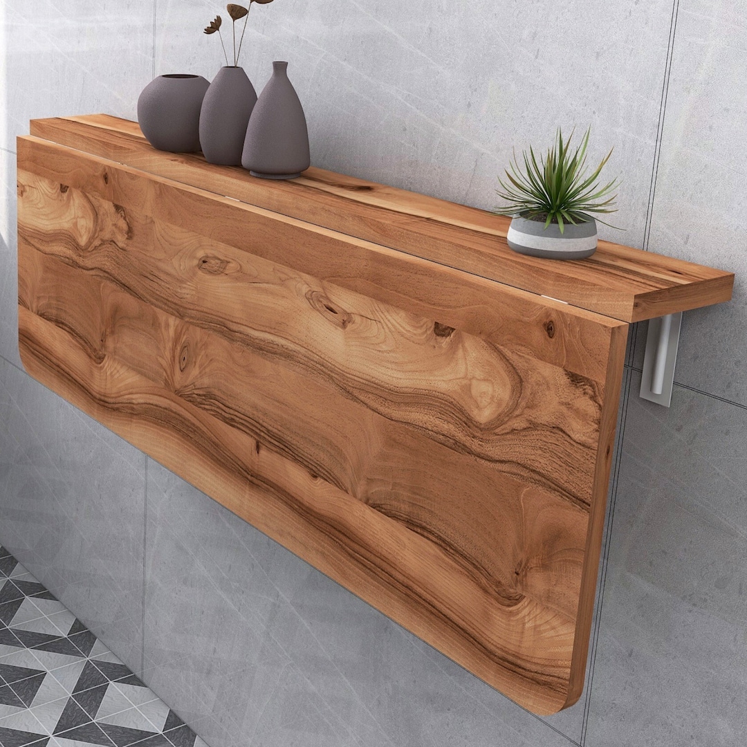 Wall Mount Folding Kitchen Table Small Space Foldable Table - Etsy Canada
