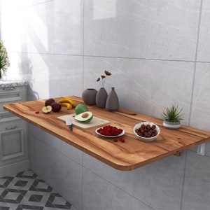 Wall Mount Folding Kitchen Table Small Space Foldable Table - Etsy Canada
