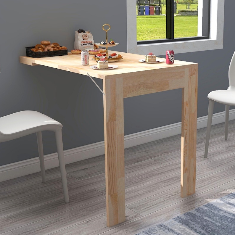 Solid Wooden Wall Mounted Folding Frame Table,folding Kitchen Table ...