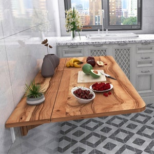 Wall Mount Folding Kitchen Table Small Space Foldable Table - Etsy Canada