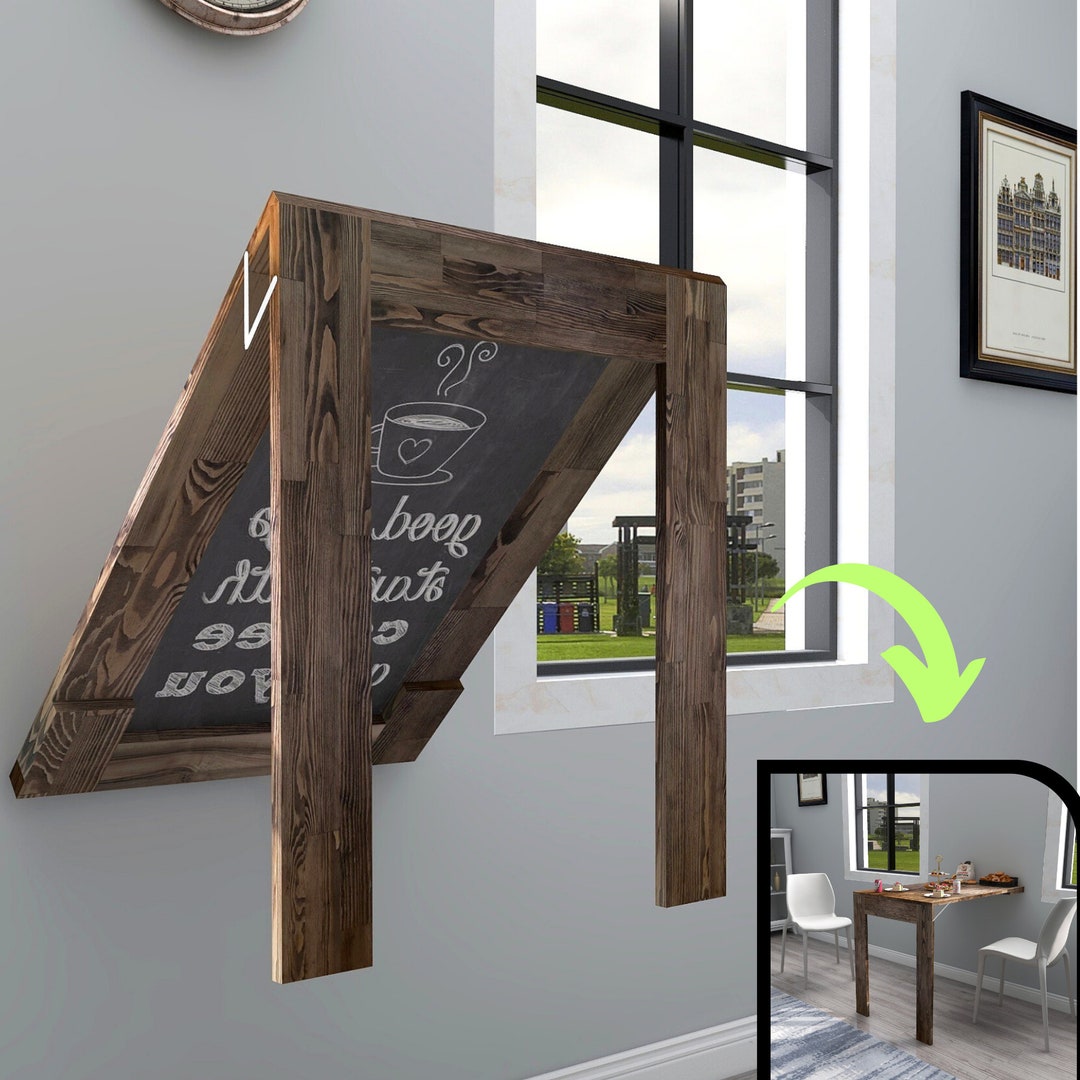 Solid Wooden Wall Mounted Folding Frame Table,folding Kitchen Table,floating Dining Table,study ...