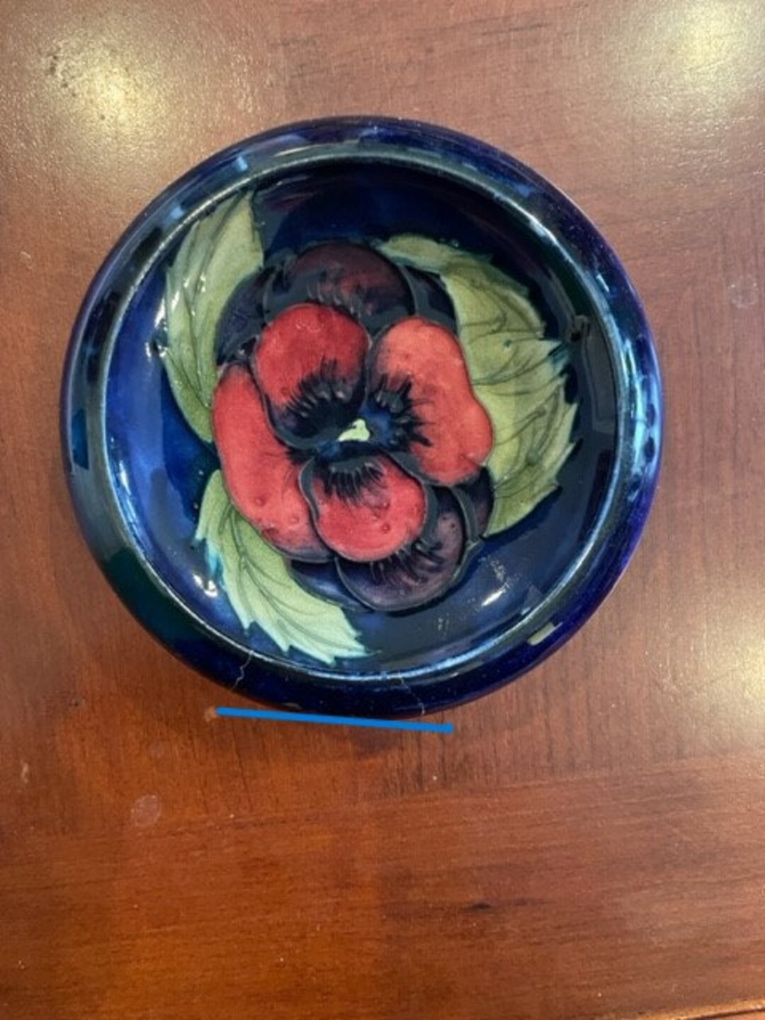 Moorcroft Trinket Bowl, Pansy, Glued Chip (rim and Side) - Etsy