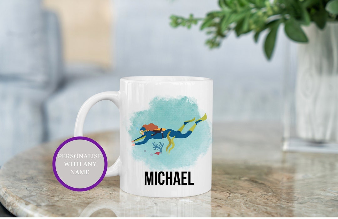 Personalised Scuba Diving Gift for Father's Day, Scuba Diving Mug Scuba ...