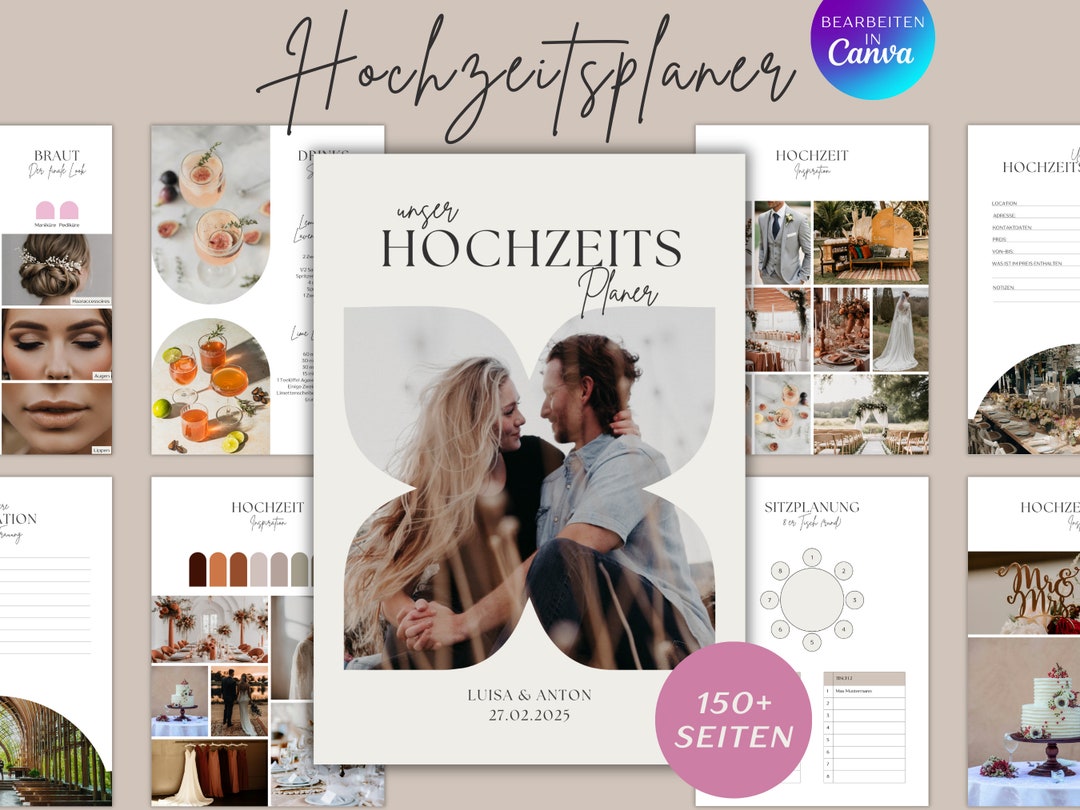 Wedding Planner German, Canva Wedding Planner, Wedding Planner Template ...