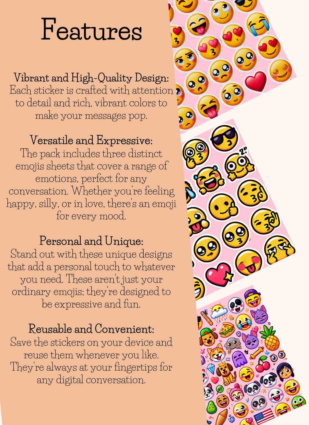 Emoji Sticker Sheet - Etsy