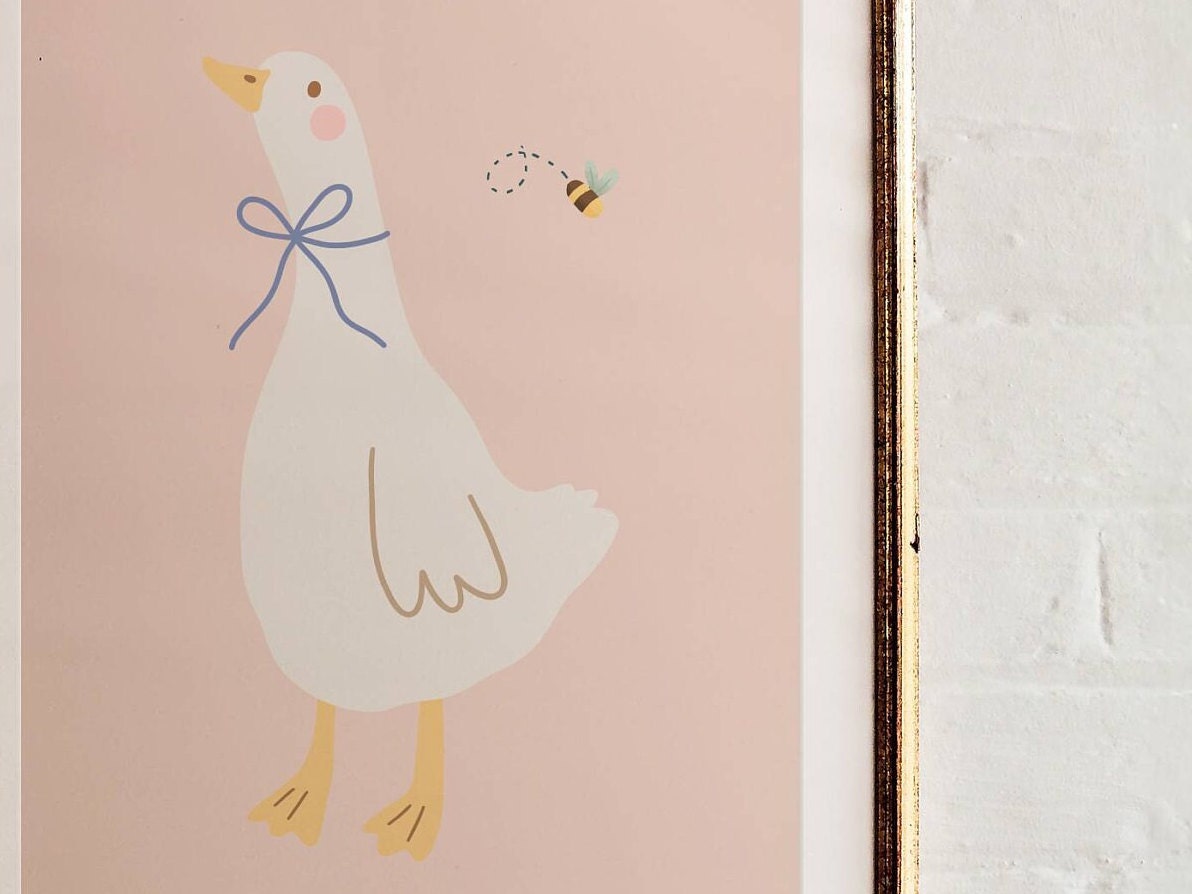 Cottagecore Goose Print for Whimsical Vintage Nursery Cute Goose Poster ...