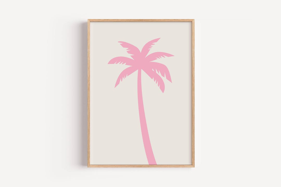 Pink Palm Tree Print: Minimalist Coastal Wall Art (digital Download) - Etsy