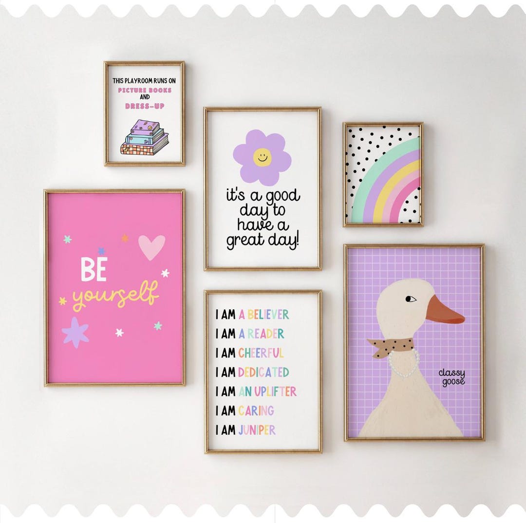 Personalized Kids Name Affirmation Print Set: Playroom Gallery Wall ...