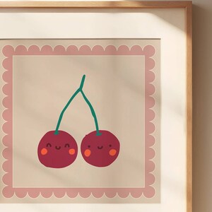 Cheerful Cherries Print for Baby Girl Nursery | Cute Cherry Digital Art ...