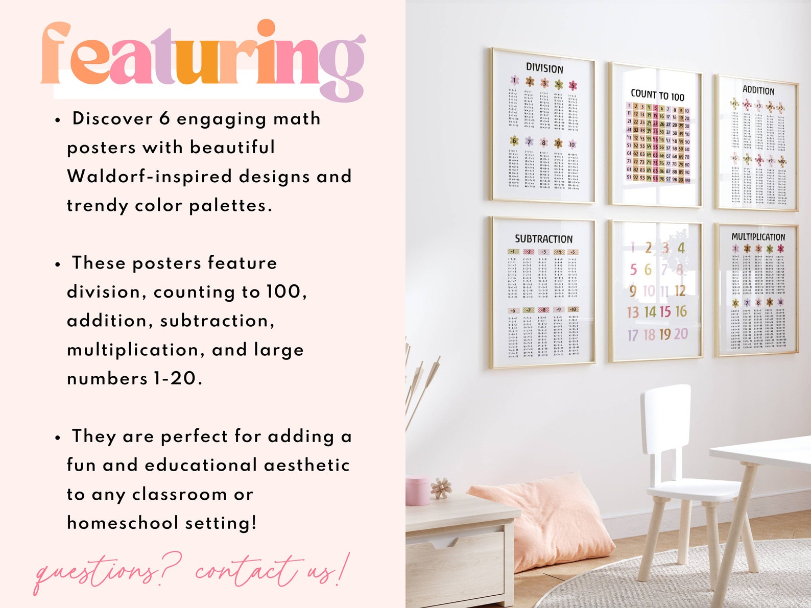 SET OF 6 Educational Posters Digital Download Aesthetic Homeschool ...