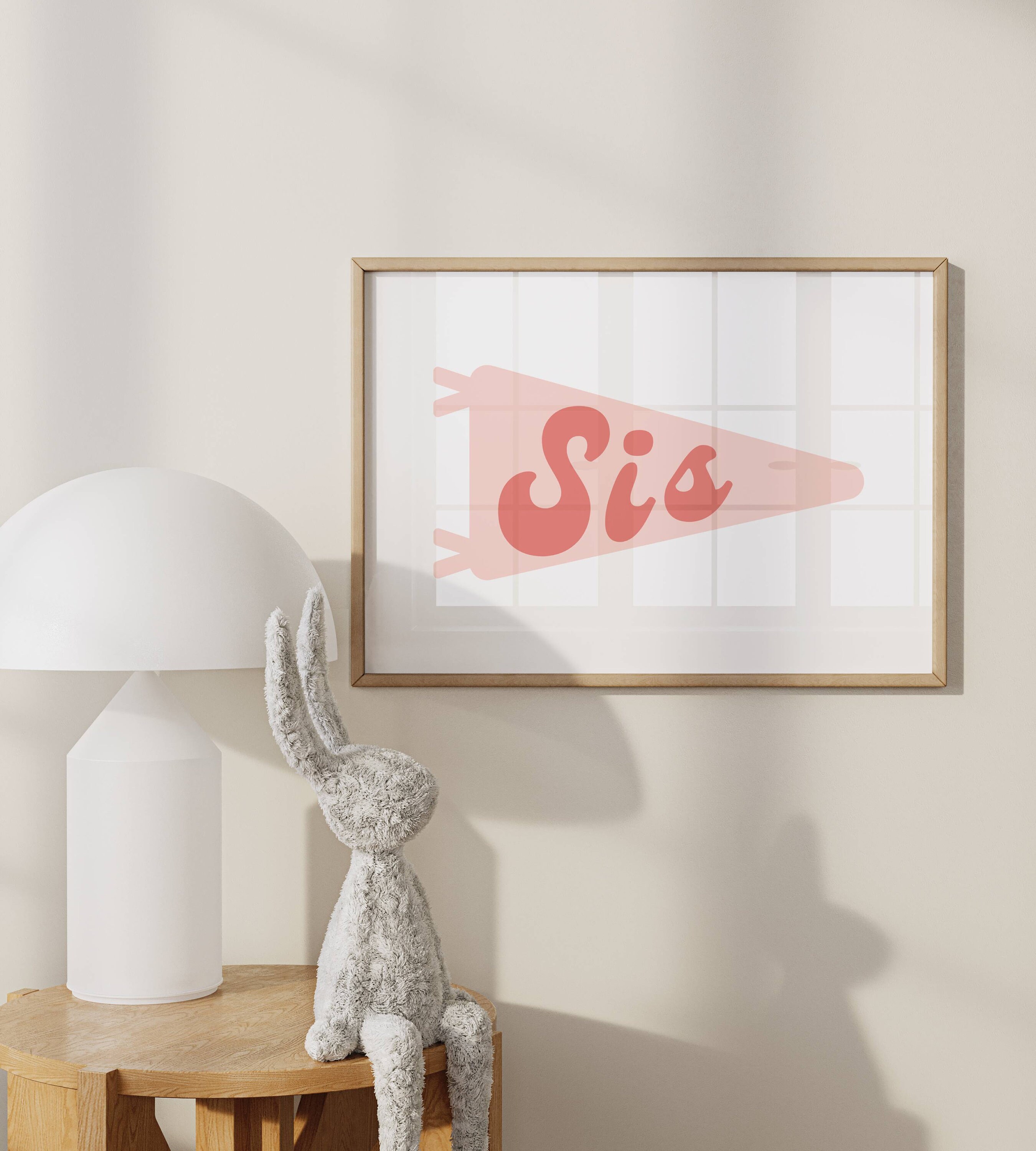 Girls Pennant Art Print, Sis Digitial Print, Baby Sister Nursery Print ...