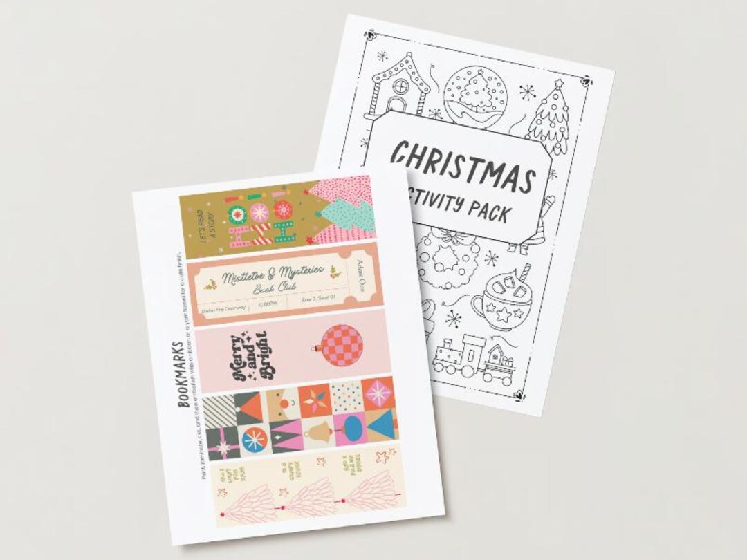 Christmas Printable Activity Bundle, Bingo, Bookmarks, Counting Page ...
