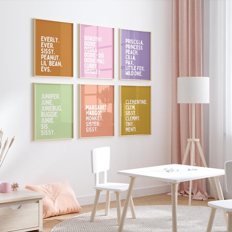 Personalized Nickname Print: Custom Girl's Room Wall Art - Etsy
