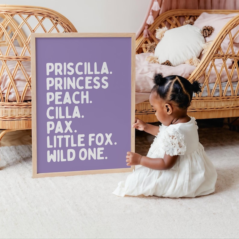 Personalized Nickname Print: Custom Girl's Room Wall Art - Etsy