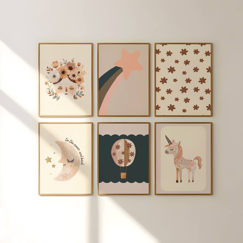 Girl's Boho Nursery Print BUNDLE to the Moon and Back Boho Nursery ...