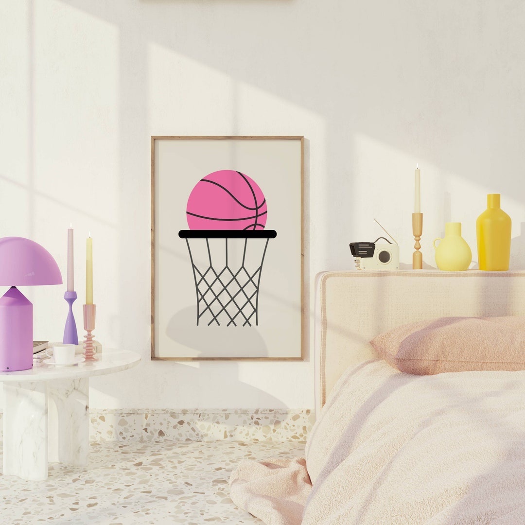 Trendy Girl's Basketball Hoop Print Girl Sports Decor Girls Room Wall ...